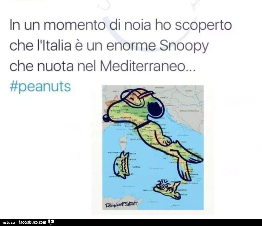 In un momento di noia ho scoperto che l'italia è un enorme snoopy che ...