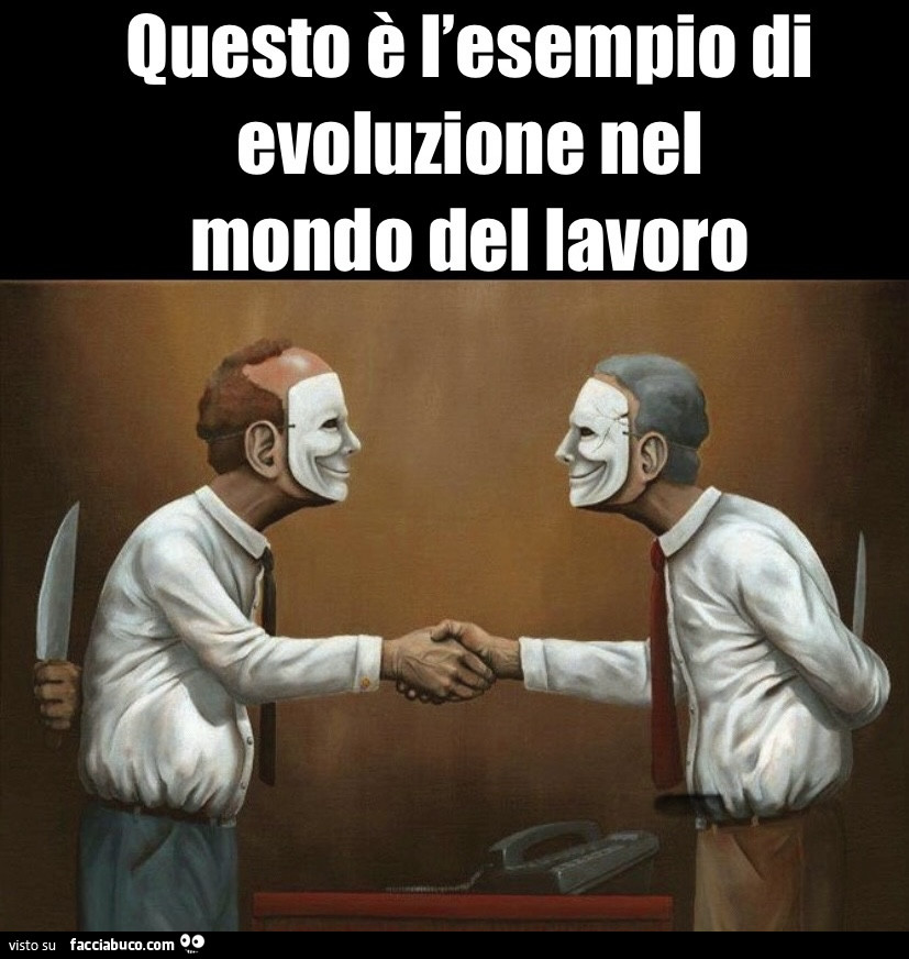 E insistiamo ancora a dire che siamo la razza più evoluta. Ma de che ...